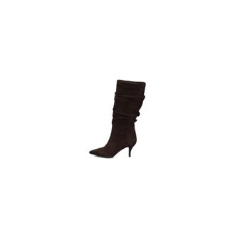 Stefano Lauran Braune Wildleder Stiefel mit Spitzer Kappe - - Shoes - Damen - Braun - 41 EU