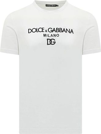 Dolce & Gabbana Homme, Tops, Blanc, Taille: 2XL T-Shirt M/C Giro