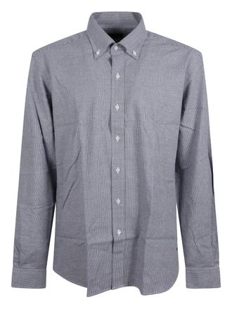 Fay chemise &agrave; motif - Bleu