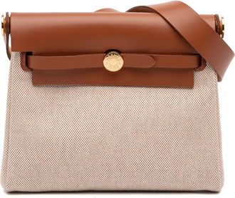 Herm&egrave;s Hobo Bags - Military Toile and Vache Hunter Herbag Zip 20 - Gr. unisize - in Braun - f&uuml;r Damen