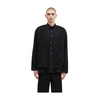 Our Legacy Cardigan en Mohair - Homme - Pulls - Noir - Taille: XL