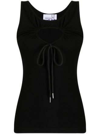 Natasha Zinko haut crop à lien de resserrage - Noir