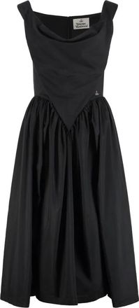 Vivienne Westwood Femme, Robes, Noir, Taille: 38 FR Robe Drap&eacute;e en Soie Coton