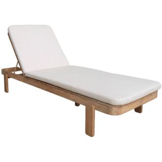 Sweeek Bain de soleil bois dacacia multi positions avec coussin naturel - Zenya