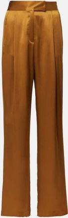 The Sei Weite High-Rise-Hose aus Seidensatin