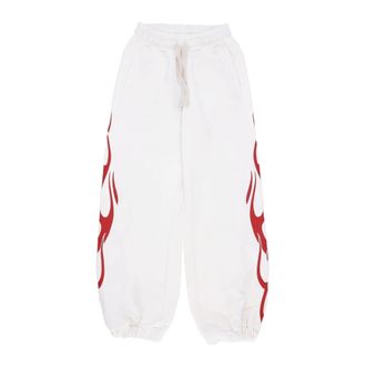 Vision Of Super Leichte Trainingshose mit Flammenmuster - - Trousers - Damen - Wei&szlig; - L