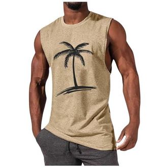 Generico D&eacute;bardeur pour homme sans manches imprim&eacute; hawa&iuml;en - Respirant - Pour le bodybuilding - Gym - Maillot de corps - T-shirt sans manches - Chemise d&eacute;t&eacute; ha