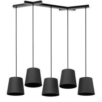 Lucande Suspension en Tissu &agrave; intensit&eacute; variable Thamila en textile pour salon & salle &agrave; manger