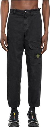 Stone Island Homme, Pantalons, Noir, Taille: W34 Pantalon Cargo Effet Old en Serg&eacute; Crois&eacute; Stretch