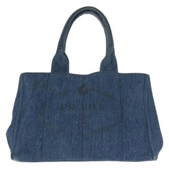 Prada Pre-owned Canapa Denim Tote Bag - Femme - Pre-owned - Bleu - Taille: ONE Size
