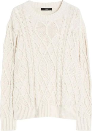 Max Mara Femme, Pulls, Blanc, Taille: 40 FR Mohair Knit Jumper