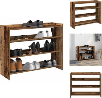 vidaXL Schuhregal Altholz-Optik 80x25x62 cm Holzwerkstoff - Schuhregal - Schuhregale - Schuhschrank - Schuhe Aufbewahrung