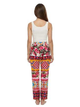 Dolce & Gabbana Womens Multicolor Cotton Casual Pants