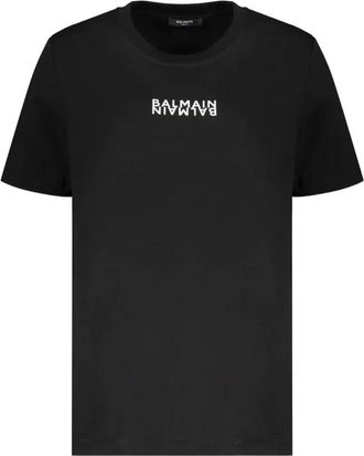 Balmain Homme, Tops, Noir, Taille: XS T-shirt &agrave; logo