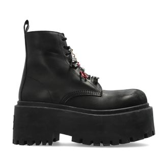 Balenciaga Strike Leder Plateau-Stiefel - - Shoes - Damen - Schwarzk - 41 EU
