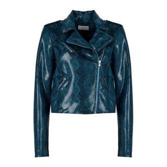 Patrizia Pepe Ramoneska Biker Jacket - - Jackets - Damen - Blau - M