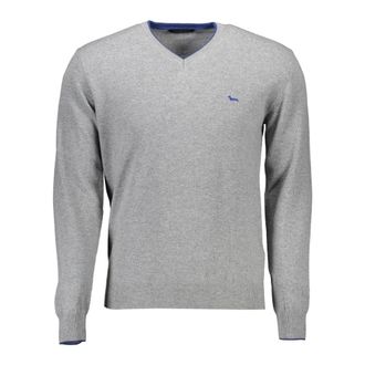 Harmont & Blaine Eleganter V-Ausschnitt Wollmischung Pullover - - Knitwear - Herren - Grau - 2XL
