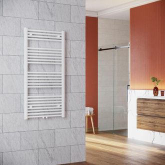 Sonni Handtuchtrockner Bad Badheizk&ouml;rper Heizk&ouml;rper Mittelanschluss Handtuchw&auml;rmer Wei&szlig; 1200x600mm - Sonni