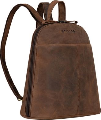 STILORD Olivia City Rucksack Damen Leder Daypack kleiner Lederrucksack Rucksackhandtasche zum Ausgehen für 9,7 Zoll iPads und 10,1 Zoll Tablets echtes Leder, 
