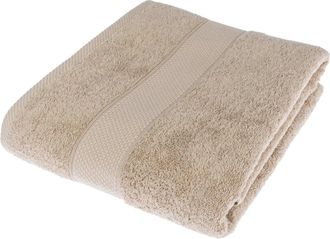 Homescapes Flauschiges Premium Frottee Saunatuch groß ca. 100 x 180 cm Strandtuch aus 100% Reiner Baumwolle, beige