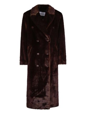 Stand Studio manteau mi-long droit - Marron