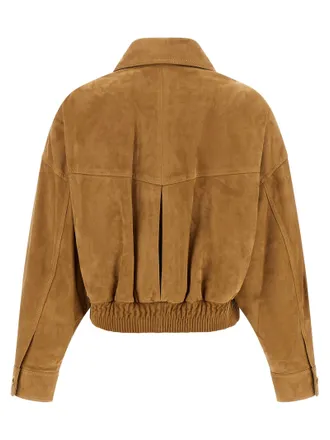Versace Womens Brown Lamb Leather Jacket Clothing