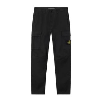Stone Island Homme, Pantalons, Noir, Taille: W33 Pantalon Cargo en Coton Supima