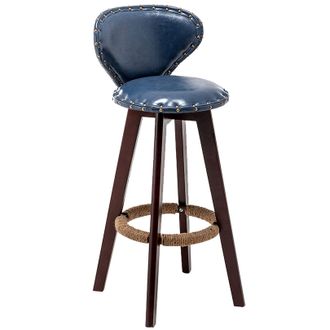 Generic Vintage Barhocker, 360&deg; drehbar, mit R&uuml;cken- und Fu&szlig;st&uuml;tze, gepolstert mit PU-Leder, Tresenhocker, hoher Stuhl f&uuml;r Kneipe, Caf&eacute;, K&uuml;che und K&uuml;cheninsel