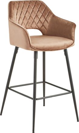 MID.YOU Mid.you Barhocker, Schwarz, Taupe, Metall, Textil, konisch, Rundrohr, 55x105x53 cm, Esszimmer, Barm&ouml;bel, Barhocker