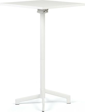 Sklum Sklum - Table de bar carrée Dely 60x60 cm, pliable et convertible en 2 hauteurs, en acier Blanc