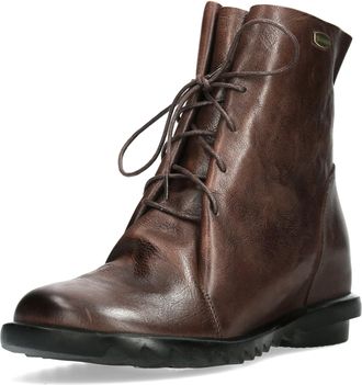 Laura Vita Damen Stiefelette Flacher weicher Leder Schn&uuml;rboot Cyrielle 12, Gr&ouml;&szlig;e:39 EU, Farbe:Braun