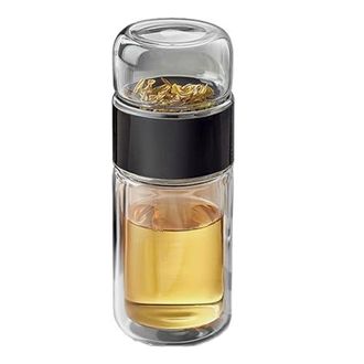 Generic Gobelet avec infuseur - Tasse à thé de voyage en verre à double paroi avec filtre en acier inoxydable, bouteille à thé anti-fuite pour thé en vrac et 