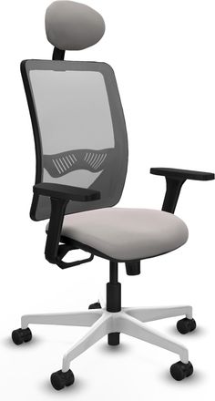 Piqueras y Crespo Moderner B&uuml;rostuhl Zulema mit 3D-Armlehnen, h&ouml;henverstellbarer Lendenwirbelst&uuml;tze und festem Kopfteil, ausgestattet mit 3 Positionen und Schneidschaum