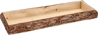 Meinposten Tablett Holz Natur Baumrinde Dekobrett Holztablett Schale Servierbrett L&auml;nglich 40 cm rustikal (L 40 cm)