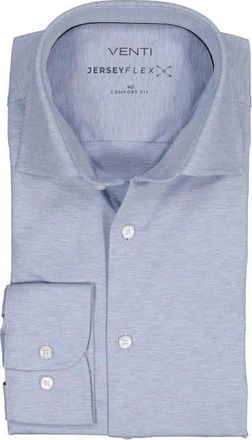 Venti Herren Hemd blau Jersey meliert