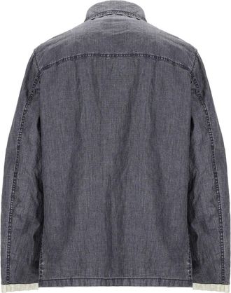 Fay Linen Hook Closure Jacket - Blue
