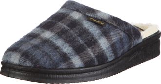 Fischer Markenschuh Fischer Herren Andy Pantoffel Schurwolle Hausschuhe, Blau/blaubunt