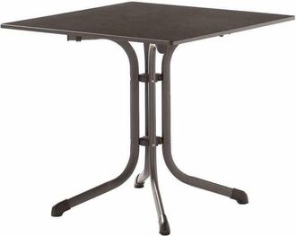 Sieger 3130-55 Boulevard-Klapptisch vivodur, 80x80 cm, eisengrau Gestell aus Stahl in eisengrau, Tischplatte aus vivodur in anthrazit