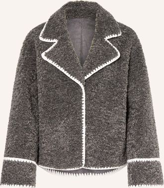 Mrs & Hugs Mrs & Hugs Teddyfell-Jacke grau