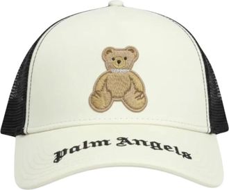 Palm Angels Homme, Accessoires, Beige, Taille: ONE Size Trucker Bear Cap