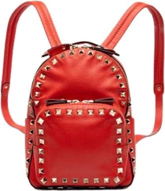 Valentino Sac &agrave; dos clout&eacute; Pre-owned - Femme - Pre-owned - Rouge - Taille: ONE Size
