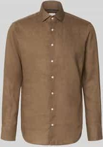 Christian Berg Regular Fit Leinenhemd mit Kentkragen