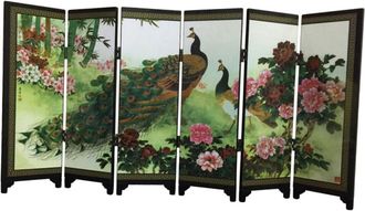 Holibanna Kleiner Holz Bildschirm Paravent aus Antik Lack Chinesische Tischdekoration Vintage Raumteiler f&uuml;r Kinder Details