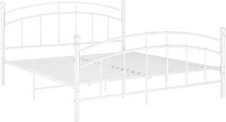 vidaXL Cadre de lit sans matelas blanc métal 160x200 cm vidaXL