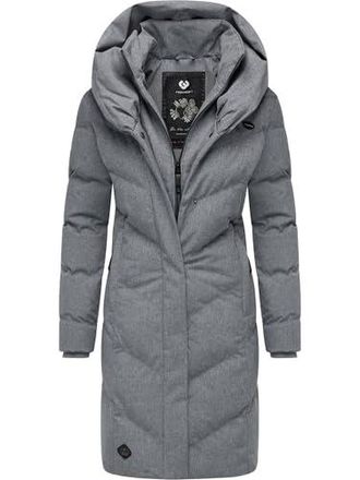 Ragwear Natalka Manteau dhiver chaud matelassé long imperméable avec capuche pour femme XS à 6XL, Gris 22, XXL
