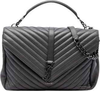 Saint Laurent Pre-owned College Satchel - Femme - Pre-owned - Gris - Taille: ONE Size