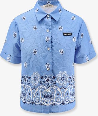 Miu Miu Bandana cotton and linen shirt - MIU MIU - gender_Woman