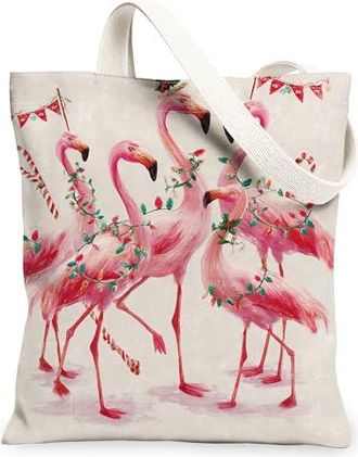 Generic Sacs fourre-tout en toile motif oiseaux tropicaux, sacs d&eacute;picerie r&eacute;utilisables, vintage, l&eacute;gers, lavables avec bandouli&egrave;re, p&ecirc;che, 13x15 Inch
