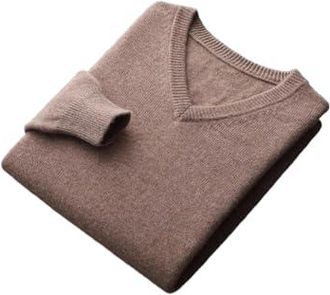 Generic Pull en laine &agrave; col en V &eacute;pais et solide &agrave; manches longues pour homme, Nouveau9, S