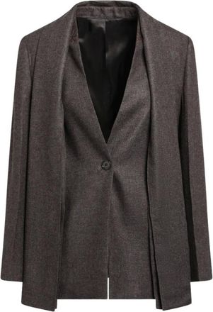 Toteme Blazer &agrave; revers foulard - Femme - Vestes - Brun - Taille: 38 FR